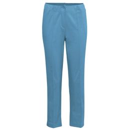 GOLDNER Damen 7/8-Hose "Moderne Hose mit streckenden Biesen", blau, Gr. 50, Obermaterial: 67% Baumwolle CO. 28% Polyamid PA. 5% Elasthan EL., Hosen