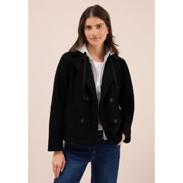 Cecil Damen Outdoorjacke, schwarz, Gr. XL, unifarben, Stoff, Obermaterial: 100% Polyester. Inlay und Kapuze: 80% Baumwolle, 20% Polyester, Jacken,