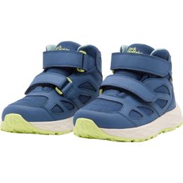 Jack Wolfskin Kinder Wanderschuh "WOODLAND 2 TEXAPORE MID VC K", Gr. 37, blau, Synthetik, Textil, Schuhe, wasserdicht, Trekkingschuh