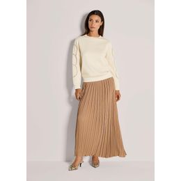 Madeleine Mode MADELEINE Damen Langarmshirt "Sweatshirt Langarm-Oberteil mit Mesh-Details", wei&szlig;, Modern, Gr. 42, Obermaterial: 49% Polyester PES. 45% Viskose CV.
