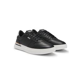 BOSS Herren Sneaker "Sneaker Clint Tenn ltvpN", Gr. 41, schwarz, Obermaterial: 100% Rindsleder Leather cow. Futter: 100% Polyester PES. 100% Gummi
