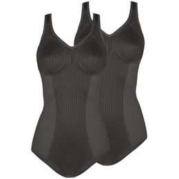 SuSa Damen Body "2er Pack Body ohne Bügel Cremona", Gr. 75, schwarz, Obermaterial: 68% Polyamid PA. 32% Elasthan EL., Bodys