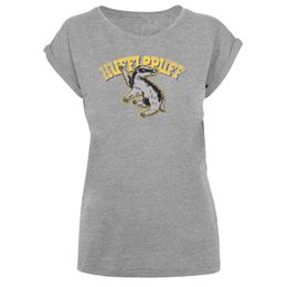 F4NT4STIC Damen T-Shirt "Harry Potter Hufflepuff Sport Emblem", grau, Gr. XXL, Obermaterial: 100% Baumwolle, Shirts, Print