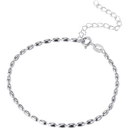 Firetti Damen Silberkette "Schmuck Geschenk Silber 925 Armband Kette Fußkette Olivenkette oval", 21, Silber 925 (Sterlingsilber), B: 2mm, silber,