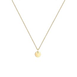 Elli Damen Kette mit Anh&auml;nger "Panzerkette mit Kreis Rund Pl&auml;ttchen 925 Silber", 55, ohne Stein, Silber 925 (Sterlingsilber), L: 45, gold, Silber 925