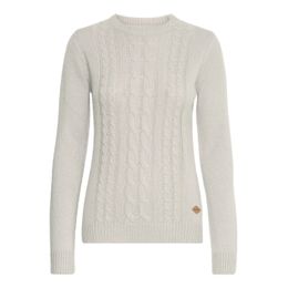 oxmo Damen Strickfleece-Pullover "Strickpullover OXCarryone", grau, Gr. M, Obermaterial: 100% Polyacryl PAN., Pullover
