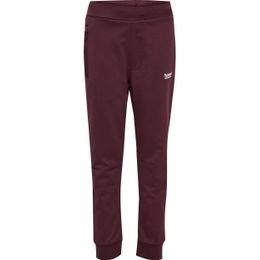 Jogginghose Hummel "hmlJR REGULAR ADJ WAIST PANTS", M&auml;dchen, Gr. 140, N-Gr, vineyard wine, Obermaterial: 80% Baumwolle, 20% Polyester, Hosen Jogginghose