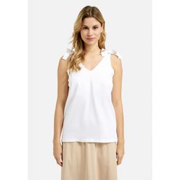 Smith & Soul SMITH & SOUL Damen Shirttop, wei&szlig;, Gr. S, unifarben, Single Jersey, Material: 70% Baumwolle, 27% Polyester, 3% Elasthan, Tops, mit Baumwolle
