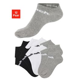 Bench. Damen Sportsocken, Gr. 35, schwarz-wei&szlig;, Baumwollmischung, unifarben, Socken, Sneakersocken mit klassischem Logoschriftzug