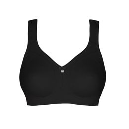 SuSa Damen Bügelloser BH "BH ohne Bügel Capri", Gr. 90, schwarz, Stoff, Obermaterial: 75% Polyamid PA. 19% Elasthan EL. 6% Baumwolle CO., BHs