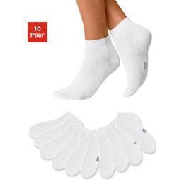 H.I.S. H.I.S Damen Kurzsocken "Damen Sport Basic Socken, Laufsocken ohne Frottee", Gr. 39, wei&szlig;, Baumwolle, Elasthan, Polyamid, unifarben, Socken, mit