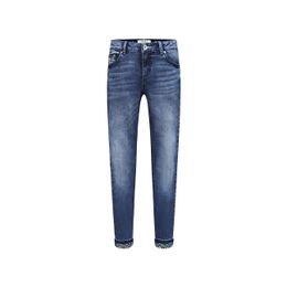 SOCCX Damen Slim-fit-Jeans, blau, Gr. 26, Abriebeffekte, Denim/Jeans, Material: 72% Baumwolle, 27% Polyester, 1% Elasthan, Zusatz: Enth&auml;lt