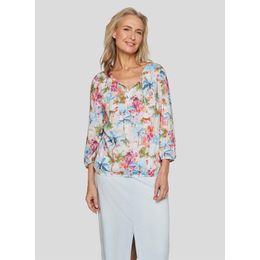 Rabe Damen Klassische Bluse "Bluse", orange, Gr. 42, gebl&uuml;mt, 100%Viskose, Blusen