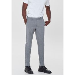 Only & Sons ONLY & SONS Herren Chinos "ONSMARK SLIM GW 0209 PANT NOOS", grau, Gr. 29, unifarben, Web, Obermaterial: 76% Polyester, 20% Viskose, 4% Elasthan, Hosen