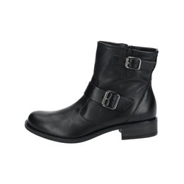 Paul Green Damen Bikerboots "Paul Green Stiefelette Glattleder", Gr. 38,5, schwarz, Glattleder, Schuhe