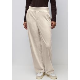Street One Damen Cordhose, beige, Gr. 38, unifarben, Cord, 60% Baumwolle, 38% Polyester, 2% Elasthan, Hosen, High Waist