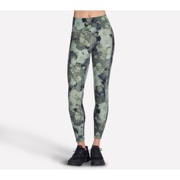 Skechers Damen Leggings "GOFLEX RIB INBLOOM FL HW LEGGING", grau, Gr. XS, Obermaterial: 80% Nylon, 20% Polyester, Hosen, mit durchgehendem