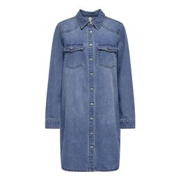Only Damen Jeanskleid "ONLLISA L/S DNM DRESS GUA NOOS", blau, Gr. S, unifarben, Denim/Jeans, Obermaterial: 90% Baumwolle, 10% Viskose, Kleider