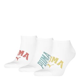 Puma Damen Sneakersocken, Gr. 39, wei&szlig;, Obermaterial: 63% Baumwolle, 19% Polyester, 15% Polyamid, 3% Elasthan, unifarben mit Farbeinsatz, Socken, mit