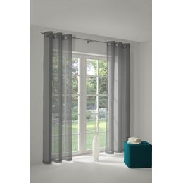 Vorhang WIRTH, B:132cm H:245cm, grau, Obermaterial: 66% Polyester, 34% Baumwolle, Wohnzimmer, Gardinen, "LORCA"