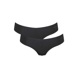 Sloggi Damen String "String Zero Microfiber Hipstring 2.0 2er Pack", Gr. S, schwarz, Obermaterial: 76% Polyamid PA. 24% Elasthan EL., Unterhosen
