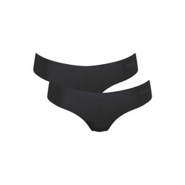 Sloggi Damen String "String Zero Microfiber Hipstring 2.0 2er Pack", Gr. XL, schwarz, Obermaterial: 76% Polyamid PA. 24% Elasthan EL., Unterhosen