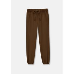 Madeleine Mode MADELEINE Damen Stoffhose "Hose Weite Hose mit elastischem Schlupfbund", braun, Gr. 42, Obermaterial: 67% Polyester PES. 29% Viskose CV. 4% Elasthan