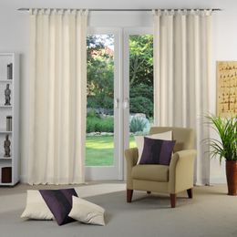 Vorhang WIRTH, B:135cm H:245cm, beige, Jacquard, Polyacryl, Polyester, Wohnzimmer, Gardinen, "ILSENBURG"