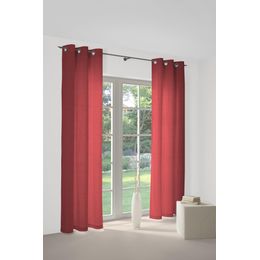 Vorhang WIRTH, B:135cm H:245cm, rot, Jacquard, Polyacryl, Polyester, Wohnzimmer, Gardinen, "NEUFAHRN"