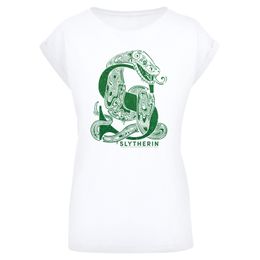 F4NT4STIC Damen T-Shirt "Harry Potter Slytherin Glitter", wei&szlig;, Gr. L, Obermaterial: 100% Baumwolle, Shirts, Damen,Premium Merch,Regular-Fit,Kurze