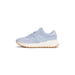 Tommy Jeans Damen Keilsneaker "TJW CLEATED RUNNER", Gr. 36, blau, Textil, Veloursleder, Schuhe, Freizeitschuh, Schn&uuml;rschuh, Halbschuh mit