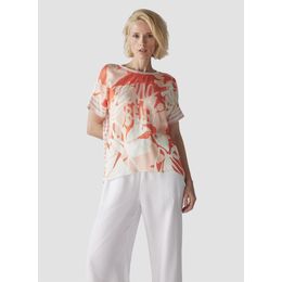 Lecomte Damen Print-Shirt "T-Shirt", orange, Gr. 42, gemustert, 46%Viskose 24%Baumwolle 24%Polyester 4%Elastan 2%Metallic Garn, Shirts
