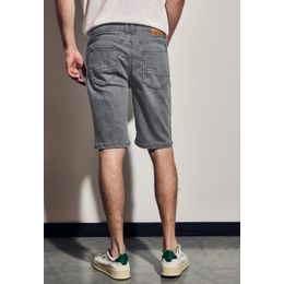Street One MEN Herren Shorts, grau, Gr. 32, unifarben, Web, 97% Baumwolle, 3% Elasthan, Hosen, aus Baumwolle mit Stretchanteil