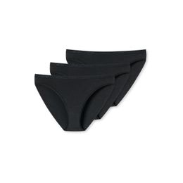 Damen Slip "Slip 3er Pack", uncover by Schiesser, Gr. S, schwarz, Obermaterial: 95% Baumwolle CO. 5% Elasthan EL., Unterhosen