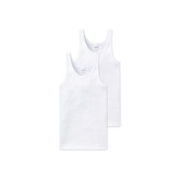 Schiesser Herren Unterhemd "Unterhemd ESSENTIALS 2er Pack", Gr. XL, weiß, Obermaterial: 100% Baumwolle CO., Unterhemden