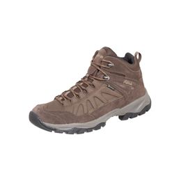 Meindl Herren Wanderschuh "Meindl Nebraska Mid GORE-TEX", Gr. 47, braun, Nubukleder, Schuhe, GORE-TEX &ndash; Winddicht, wasserdicht und atmungsaktiv