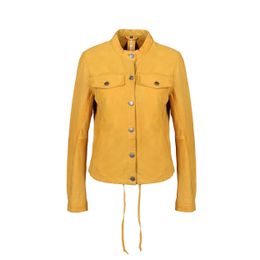 Freaky Nation Damen Lederjacke "Nadiaa-FN", gelb, Gr. M, Oberstoff: 100% Leder; Futter: 100% Polyester, Jacken