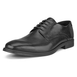 Ecco Herren Schn&uuml;rschuh "MELBOURNE", Gr. 39, schwarz, Leder, Schuhe, mit seitlichen N&auml;hten, Freizeitschuh, Halbschuh, Schn&uuml;rschuh