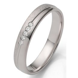 Firetti Damen Trauring "Schmuck Geschenk Hochzeit Ehering "LIEBE"", 53,mit Zirkonia, Silber 925 (Sterlingsilber), 4mm, silber, Silber 925