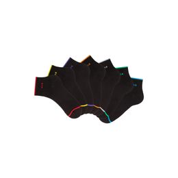 H.I.S. H.I.S Herren Kurzsocken "Herren Kurzschaft Socken sportliche Freizeitsocken Kn&ouml;chelsocken", Gr. 43, schwarz, Baumwollmischung, geringelt, Socken, mit
