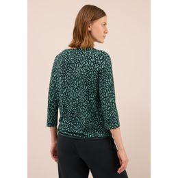 Cecil Damen Langarmshirt, gr&uuml;n, Gr. XXL, gemustert, Web, 95% Baumwolle, 5% Elasthan, Shirts, aus Baumwolle mit Stretchante