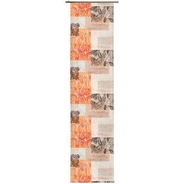 Schiebegardine WIRTH, B:60cm H:175cm, orange, Polyester, Wohnzimmer, Gardinen, "JOLANDA", inkl. Beschwerungsstange