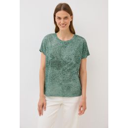 Cecil Damen T-Shirt, grün, Gr. M, bedruckt, Stoff, 65% Polyester, 35% Viskose, Shirts, mit Wording-Print