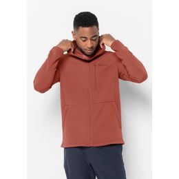 Jack Wolfskin Herren Fleecejacke "MODESTO HOODED JKT MEN", rot, Gr. S, OBERSTOFF 100% POLYESTER FUTTER 100% POLYESTER, Jacken