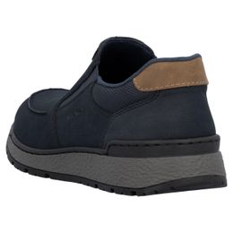 Rieker Herren Slipper, Gr. 43, bunt, Nubuklederimitat, Textil, Schuhe, mit kontrastfarbenen Bes&auml;tzen, bequeme Form