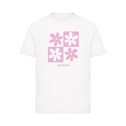 MisterTee Mädchen T-Shirt "MisterTee Kids Be Kind Flowers Tee"weiß, Gr. 158, bedruckt, 100% Baumwolle, Shirts