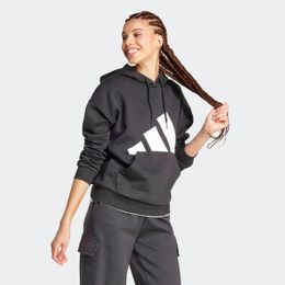 Damen Kapuzensweatshirt "W BL FL HD", schwarz-wei&szlig;, Gr. XL, adidas Sportswear, Obermaterial: 55% Baumwolle, 36% Polyester, 9% Viskose, Sweatshirts