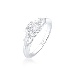 Elli Damen Fingerring "Rosenbl&uuml;te Blume Vintage Look Trend 925 Silber", 54mm, ohne Stein, Silber 925 (Sterlingsilber), 3mm, silber, Silber 925