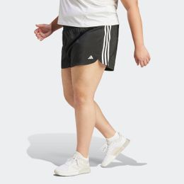 Damen Shorts "PACER W HIGH PS", schwarz-weiß, Gr. 1X, adidas Performance, Obermaterial: 100% Polyester, Hosen