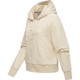 Ragwear Damen Kapuzensweatjacke "Taila", beige, Gr. M, Sweatware, Material: 70% Baumwolle, 30% Polyester, Sweatjacken, modische Damen Sweatjacke mit